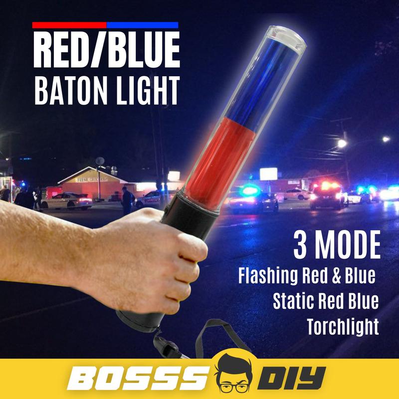 Baton Light RED / BLUE or RED / Green 3-in-1 Traffic Safety Baton - TikTok Shop Malaysia