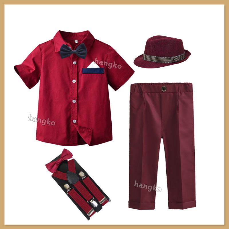 Baju Blaus Tali Leher Lelaki Terno untuk Kanak-kanak, Tema Merah ...