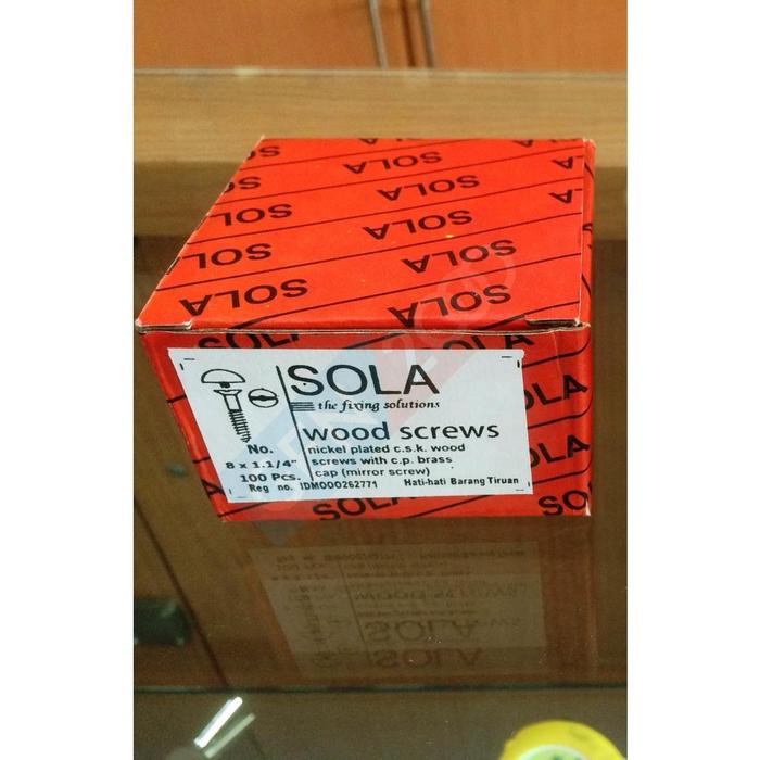 Jual Sekrup Kaca Sola 8 X 1 1/4 Inch 32 Mm Mirror Screw Cermin ...