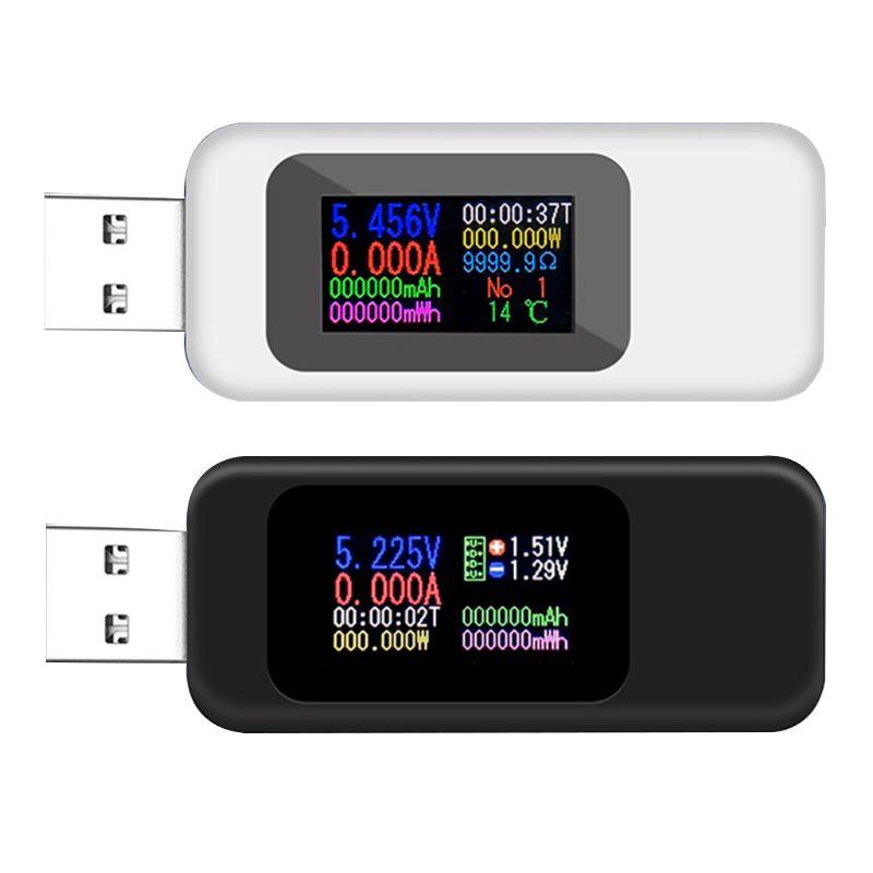USB Digital Power Meter Tester Color Display Multimeter Current ...