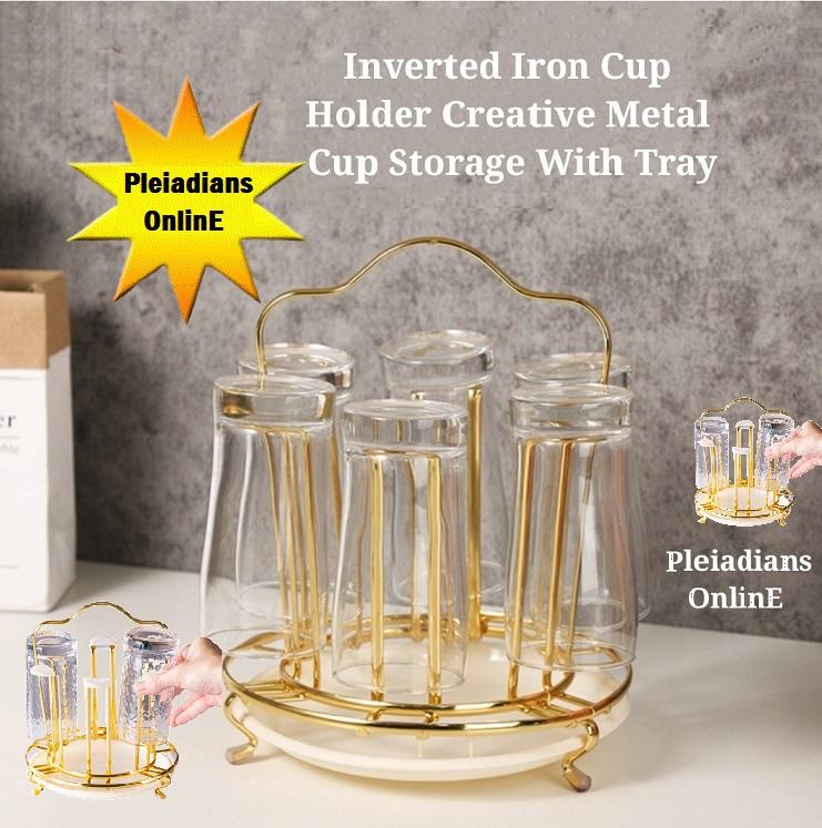 HOMIEE Nordic Inverted SMS Iron Cup Holder Creative Metal Storage ...