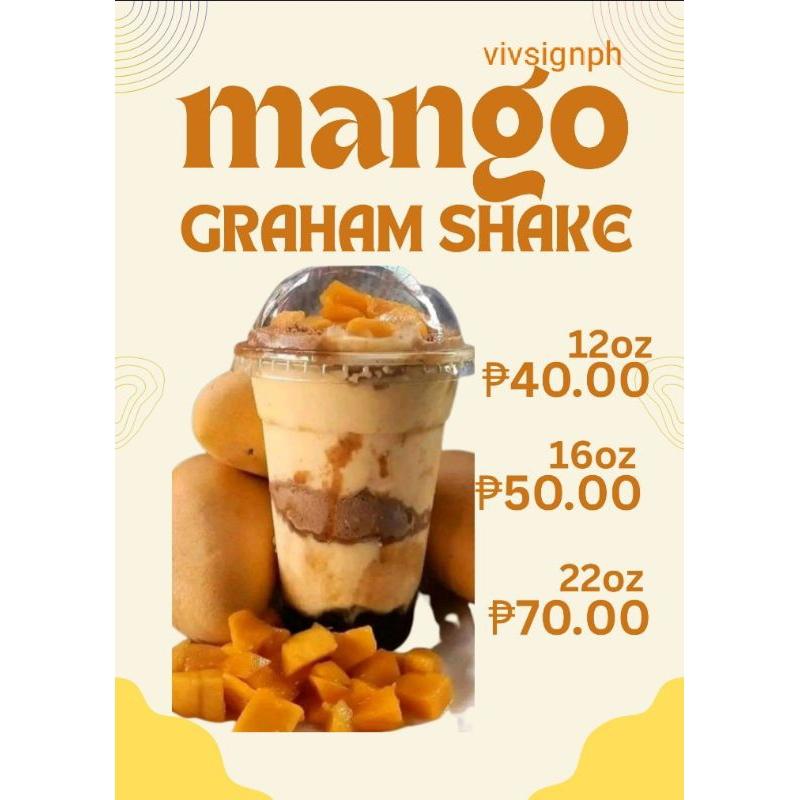 Mango Graham Shake Signages A4 Size Laminated - TikTok Shop Philippines