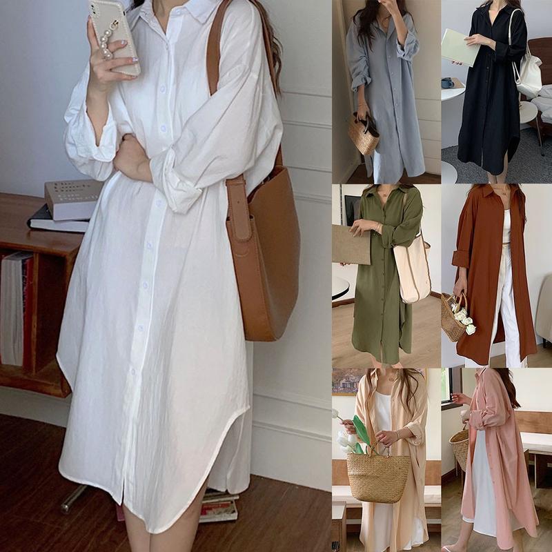 Pakaian Baju Lengan Panjang, untuk Wanita, Longgar, Fesyen, Gaya ...