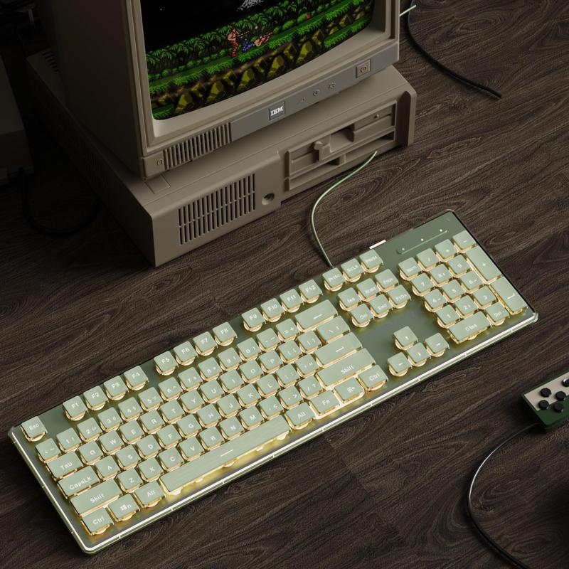 EWEADN V3 Wired Gaming Keyboard, Mechanical Feel Backlit Office ...