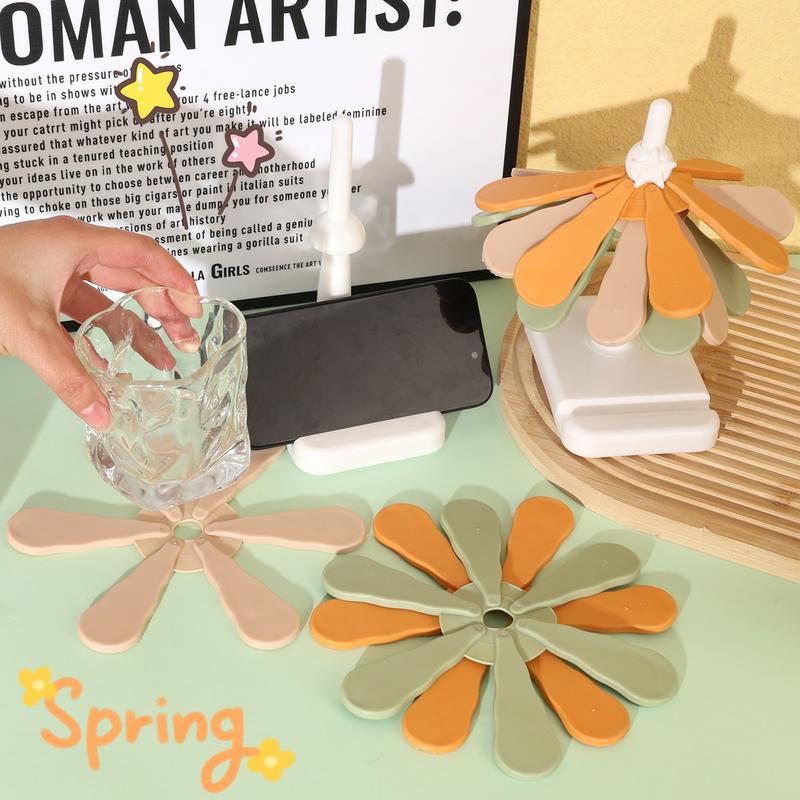 Portable Beautiful Hot Trivets Silicone Trivet Table Mats Se - TikTok ...