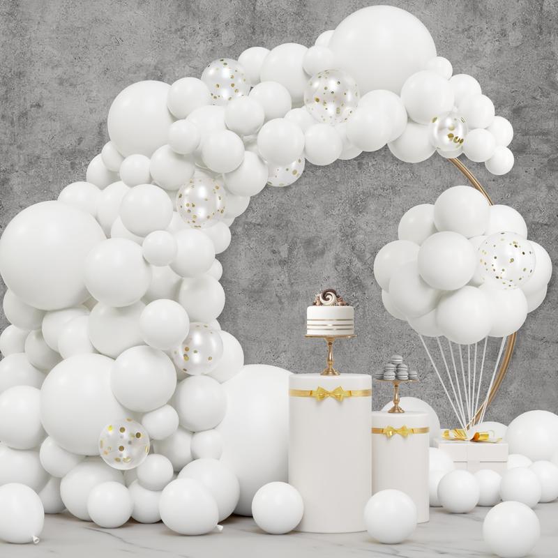 150 White Balloons Different Sizes 18 12 10 5 Inch Latex Balloon Arch ...