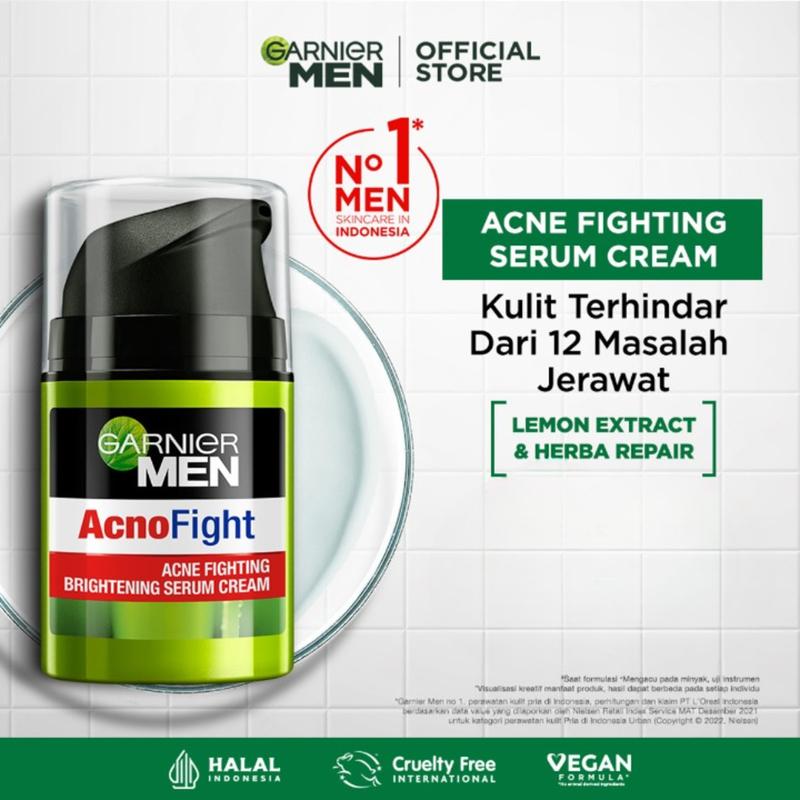Garnier Men Acno Fight Acne Fighting Brightening Serum Cream 40ml ...