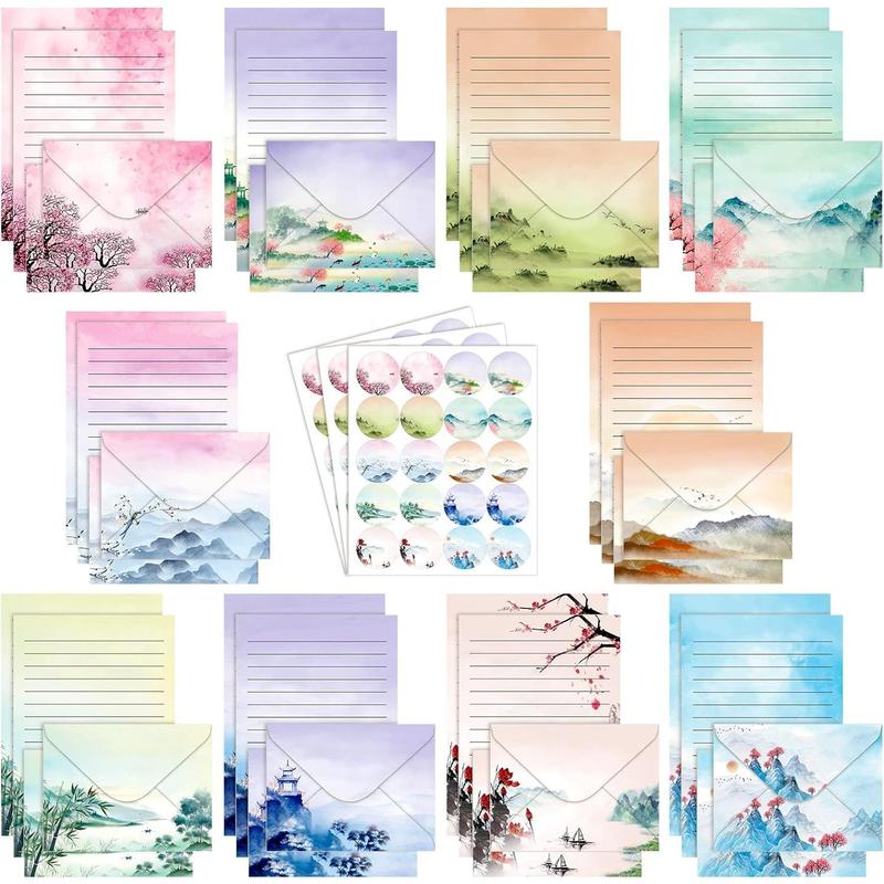 160 Packs Stationery Paper Set (50 Double Sided Stationery Writing ...
