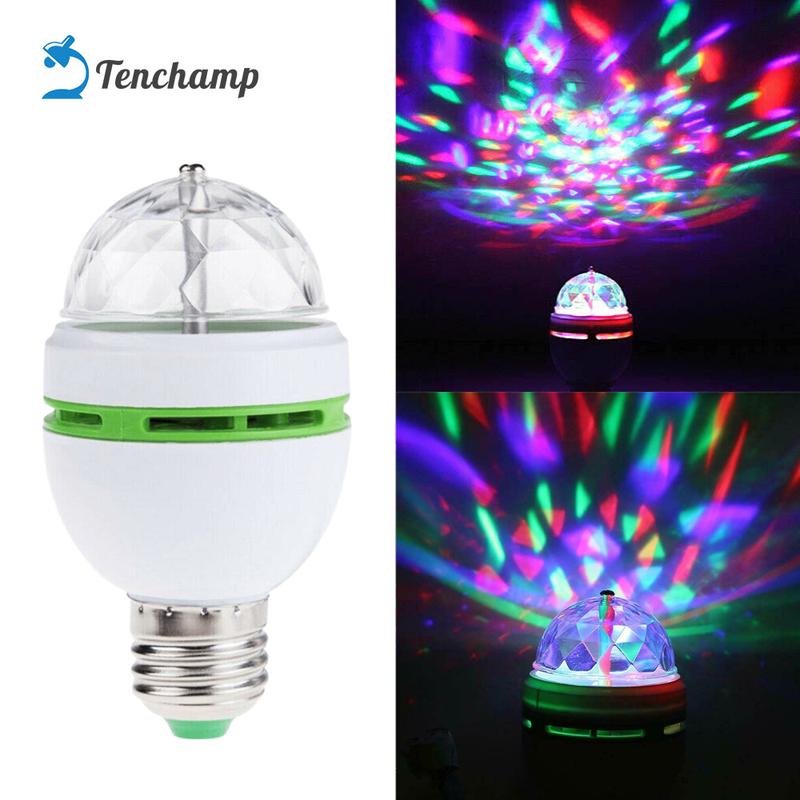 Tenchamp 3W LED RGB Stage Light Bulb E27 Rotating For KTV Ba - TikTok ...
