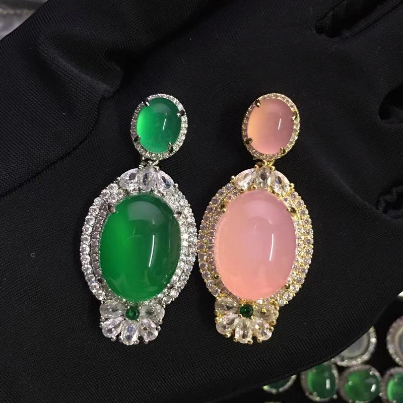 Green Natural Chalcedony Agate Luxury Diamond Oval Pendant Big - TikTok ...