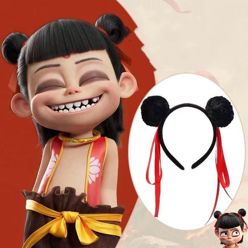 Prop Cosplay Nezha, Rekaan Comel Kartun, 2 Ikat Kepala, Ikat Kepala ...