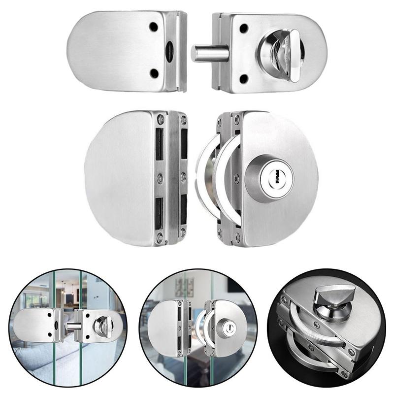 Stainless steel double glass door locks, push-pull locks double-sided - TikTok Shop Singapore
