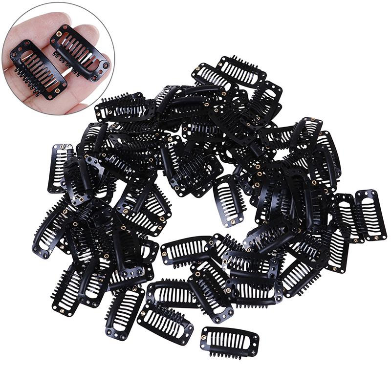 10/100 Toupee wig clips snap clips w/ rubber back hair extension ...
