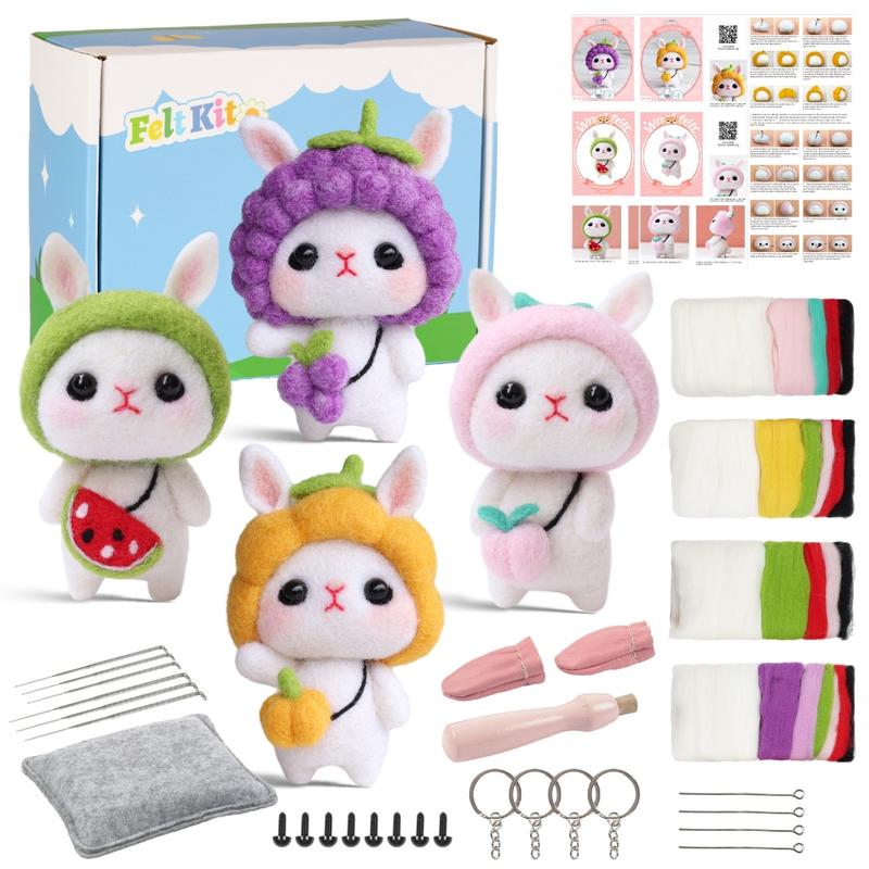 No Finish Wool Needle Felt Cartoon Toy Wool Felting Kits Package ...