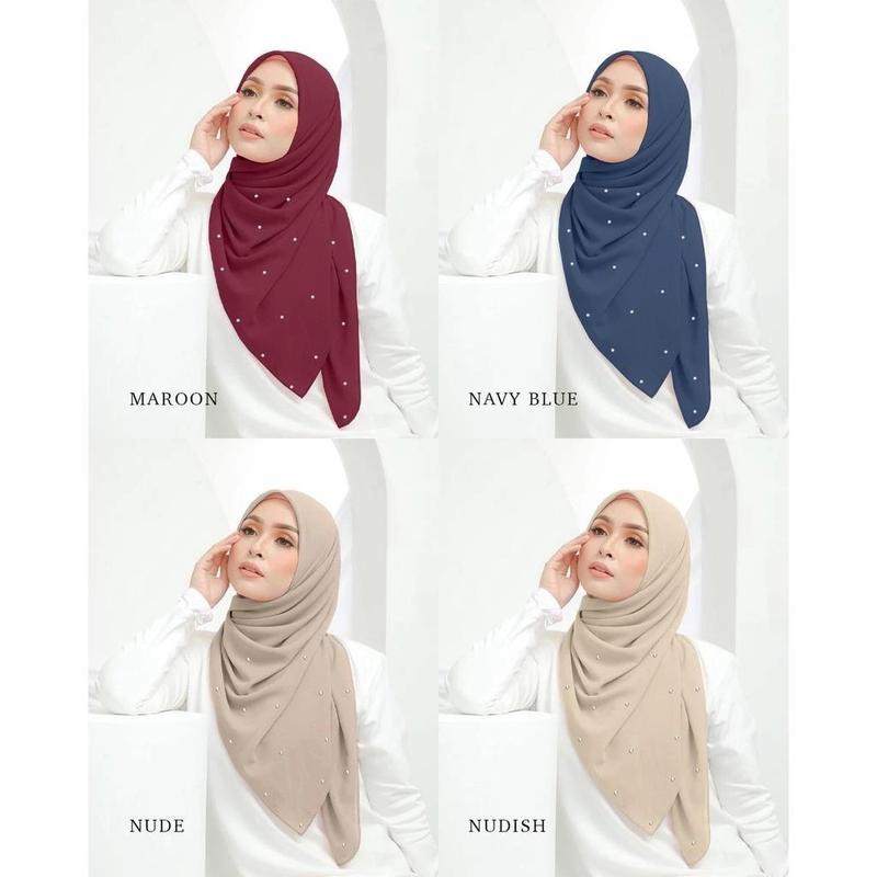 Bawal cotton batu tabur 45" Square Tudung Jilbab - TikTok Shop Malaysia