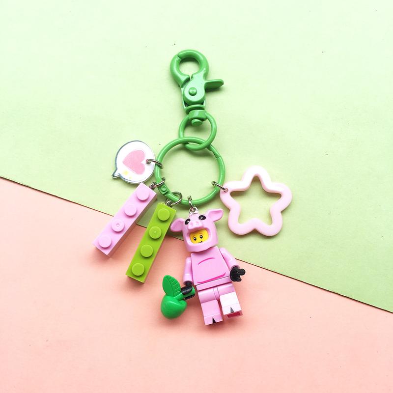 New Cute Doll Buckle Pendant Building Blocks Small Figure DIY Car Chain ...