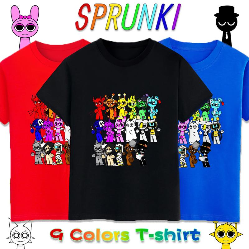 SPRUNKI ALL CHARACTERS T-Shirt Kids Game Cartoon Gamers Incredibox ...