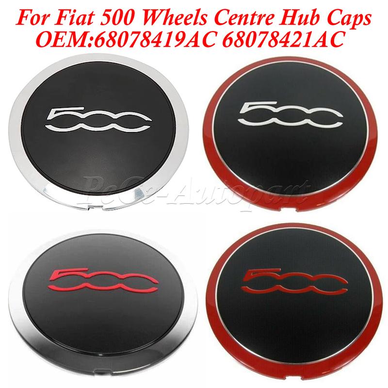 New 133mm Hubcap For Fiat 500 Wheels Centre Hub Caps 68078419AC ...