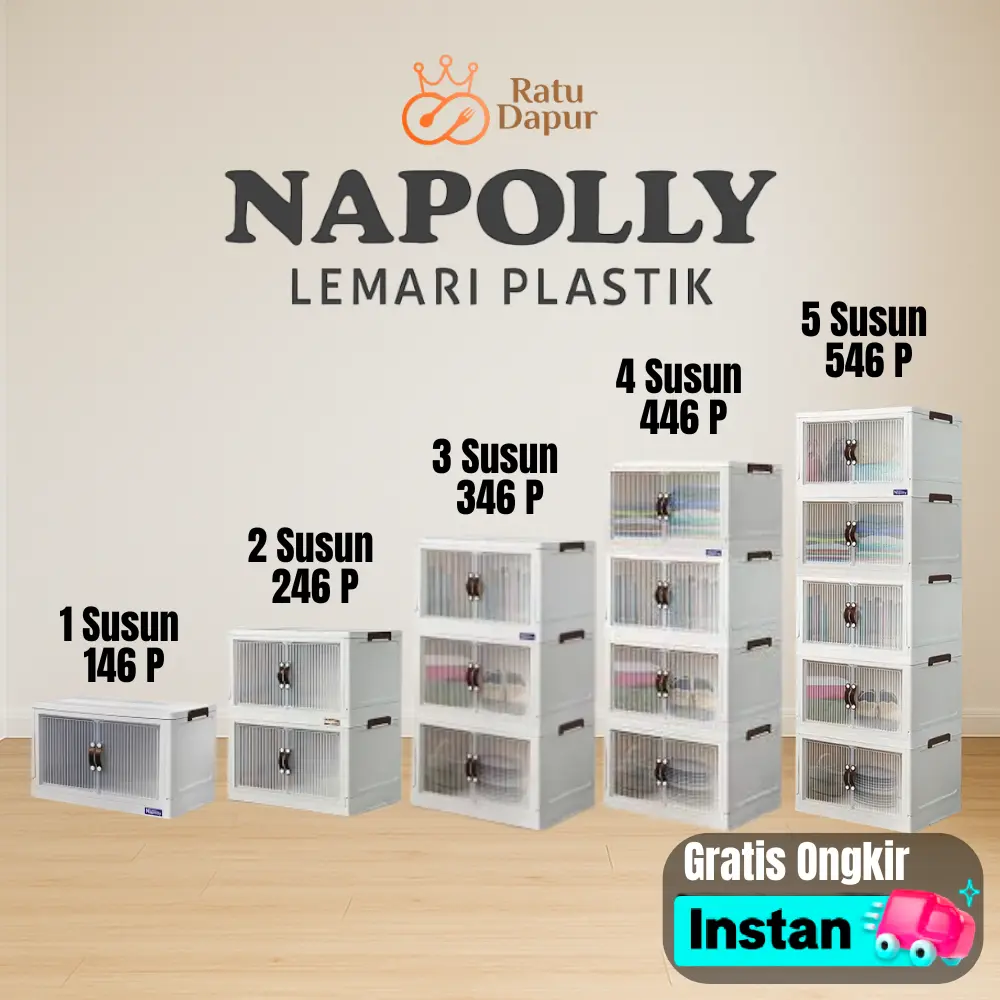 [AFF5] Napolly Lemari Plastik Polybox 1–5 Susun Furniture Minmalis ...