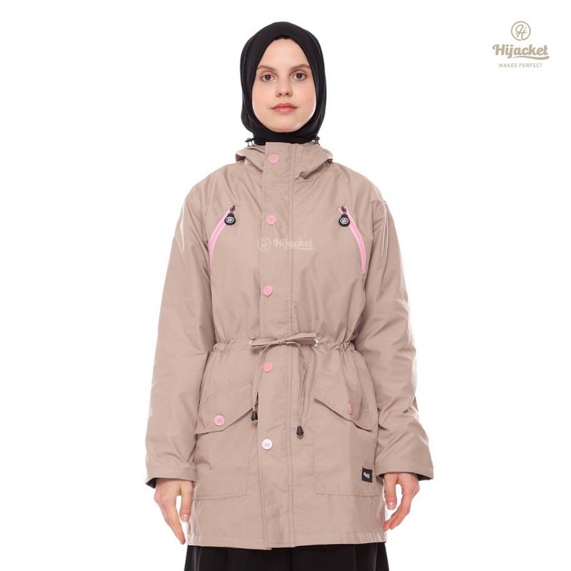 Hijacket Montix Original Cream Jaket Hijab Muslimah Jaket Parasut ...