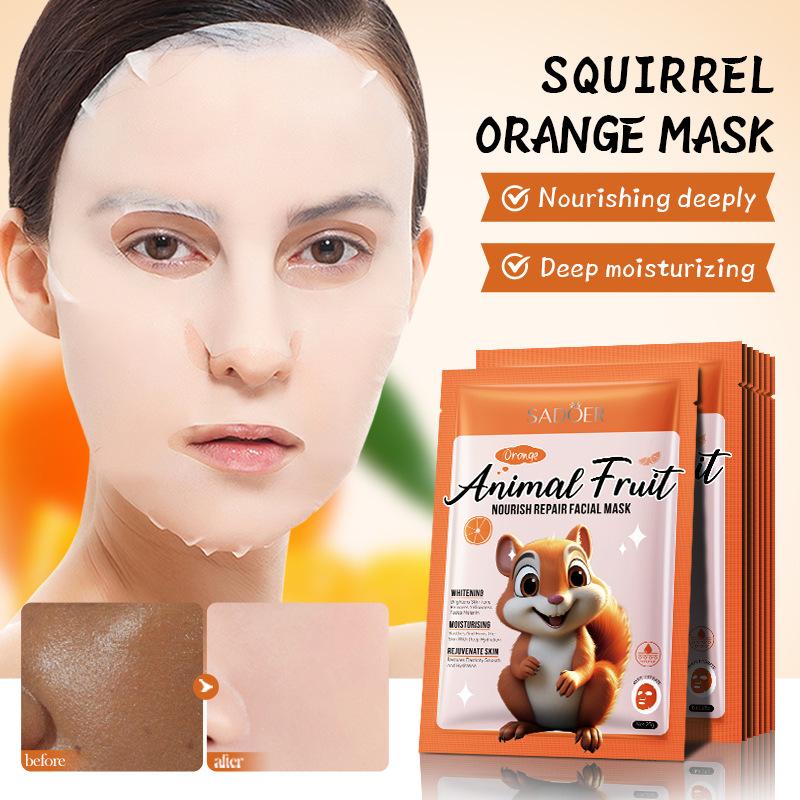 SADOER Animal Print Fruit Essence Repair Facial mask moisturizes ...