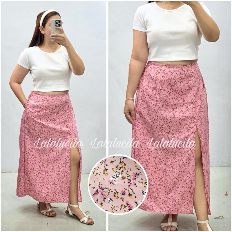 Mariel M-2XL Slit Summer Skirt with Pockets - TikTok Shop Philippines