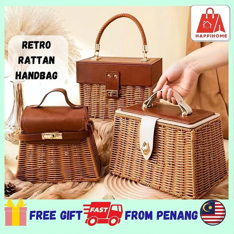 Bridesmaid Bag Rattan Bag Sling Retro Handbag Rattan Straw Bag - TikTok ...