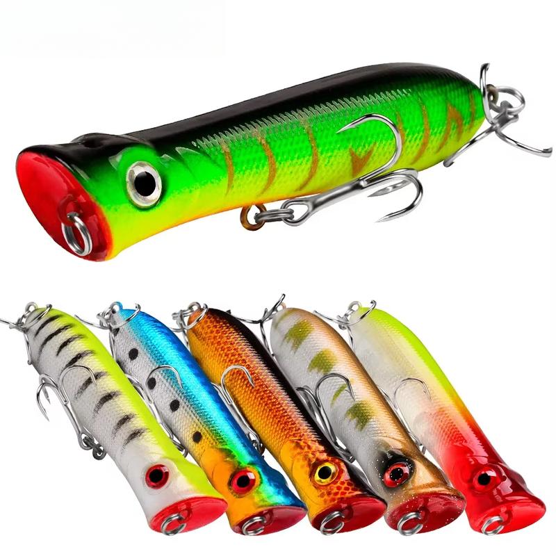Surface Popper Fishing Lures Long Casting Artificial Bait Topwater ...