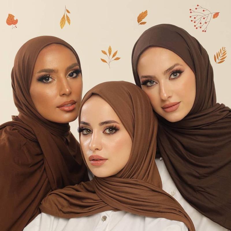 Tudung, Warna Pepejal, Diperbuat daripada Kapas Mercerized, Lembut ...