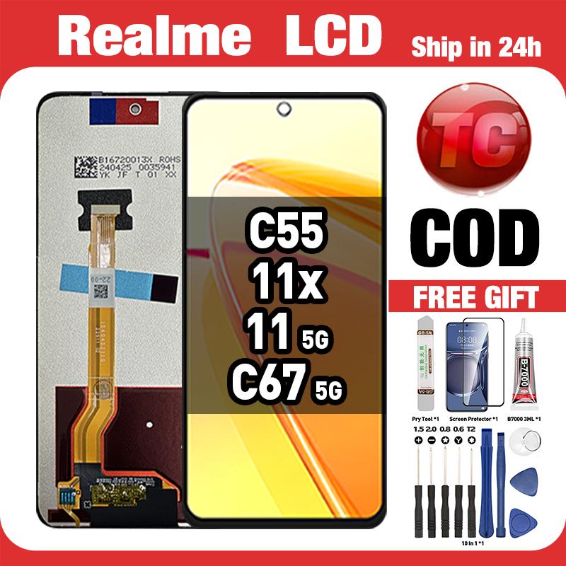 Digitizer Skrin Sentuh Kaca Asal, LCD, Serasi dengan Realme C55 ...