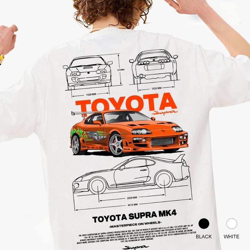 Baju-T Lelaki, Madface, Toyota Supra Mk4, Baju-T Bercetak, Lengan ...