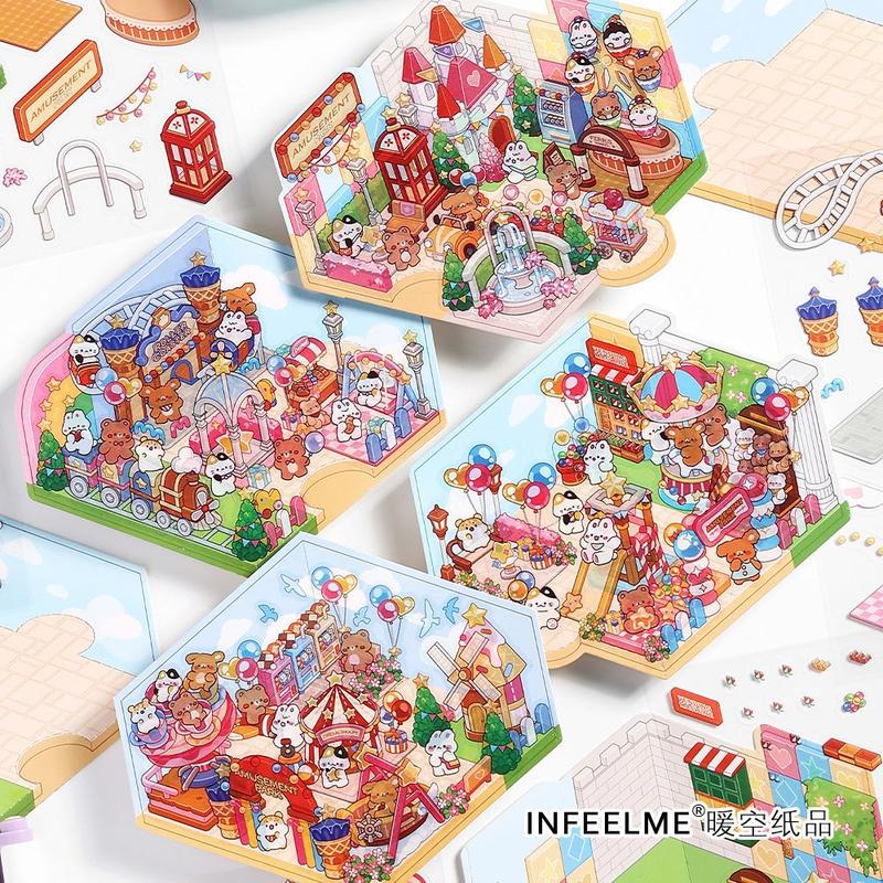 idako [Rainbow Amusement Park Series] 2.5D, 3D Sticker, Miniature ...