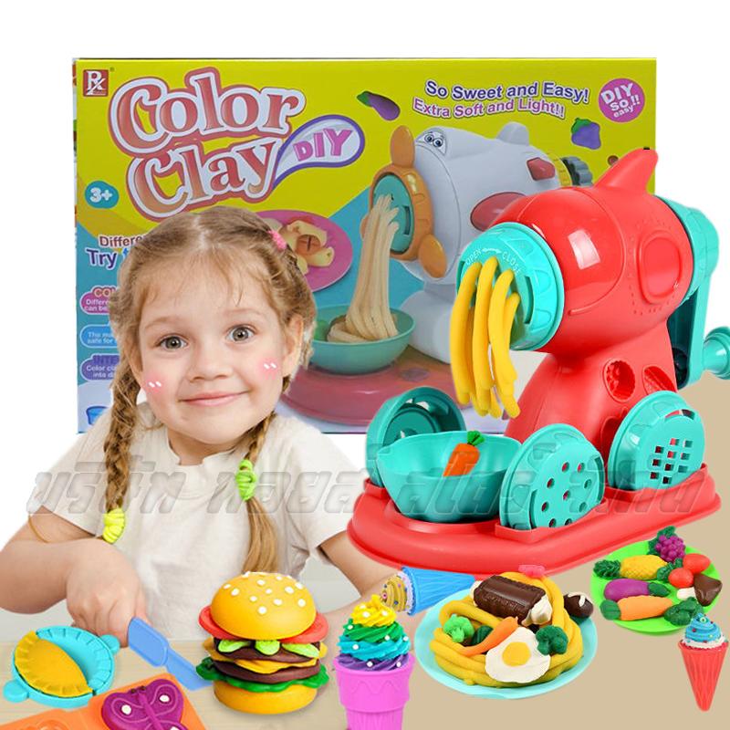 Colour Dough Clay 6 Color ของเล่นแป้งโดว์ แป้งโดว์ทำอาหาร ตัวปั้ม ...
