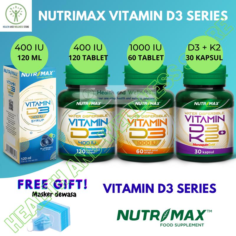 NUTRIMAX VITAMIN D3 SERIES 400 IU 1000 IU D3 K2 VIT D3 - Shop | Tokopedia