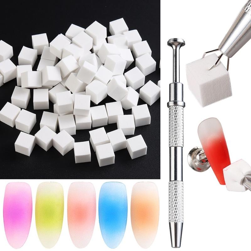 Gradient Nail Pen Sponge for Ombre Nail Polish Coloring Stamper ...