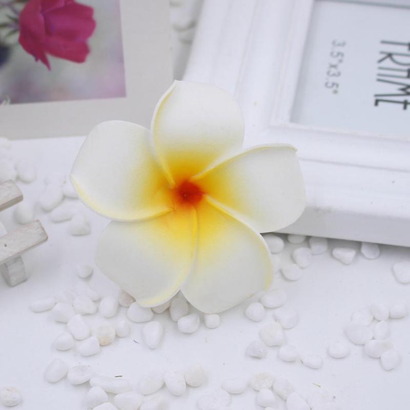 Jepit rambut plastik wanita, 6 helai, telur palsu, bunga Plumeria ...