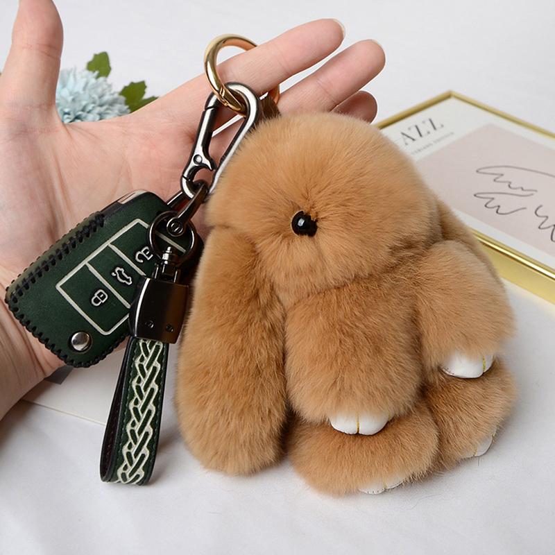 15cm Rabbit Fur Keychain Women Bag Car Key chain Pendant Decoration ...