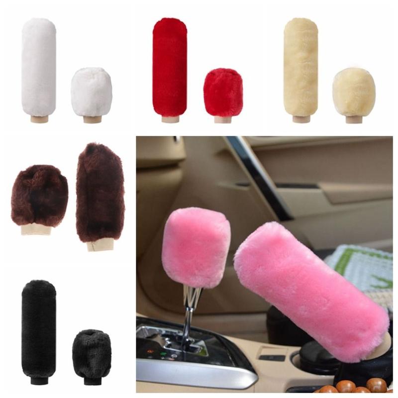 1 Pair of Auto Interior Accessories Soft Plush Handbrake Cover - TikTok ...