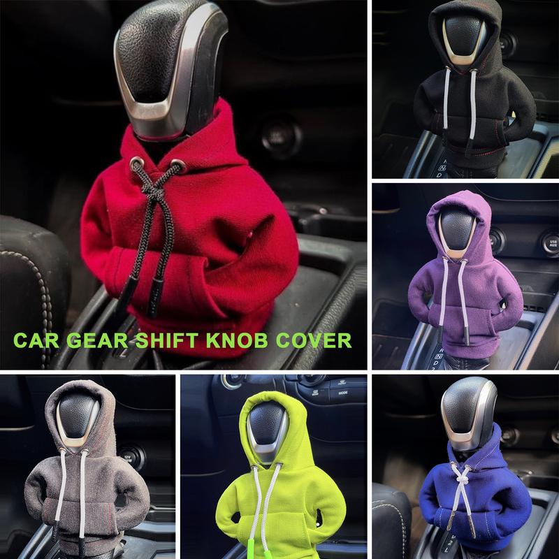 Car Gear Shift Cover Gearshift Hoodie Drawstring Decor Solid Color Soft ...