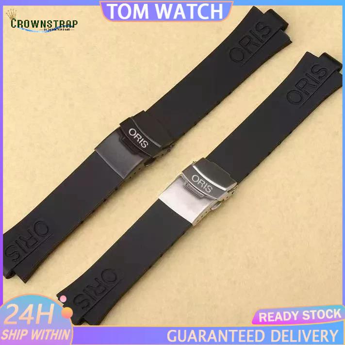 Tali Getah, Untuk ORIS, Saiz 24mm, Tali Jam Tangan Silikon, Sesuai ...