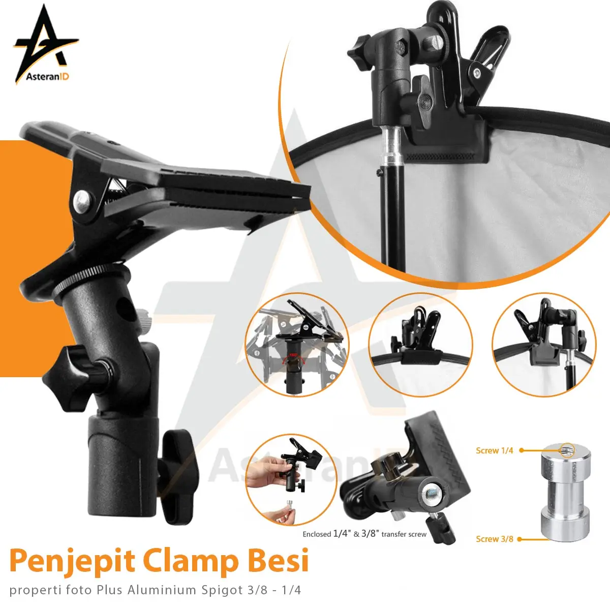 Penjepit Clamp Besi properti foto Plus Aluminium Spigot 3/8 1/4 Camera ...