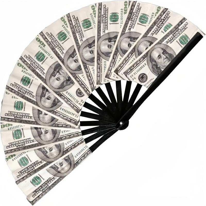 A Unique Folding Fan With Dollar Patterns, Unique And Novel Design, And ...