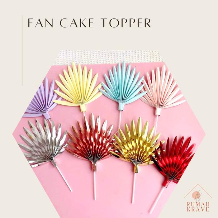 Jual Fan Cake Topper Dekorasi Kue Kipas Daun - Rose Gold - Jakarta ...