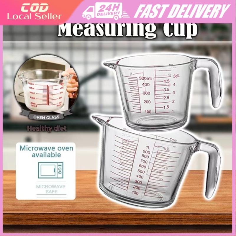 500ml/1000ml Glass Measuring Cup High Temperature Microwave Resistant ...