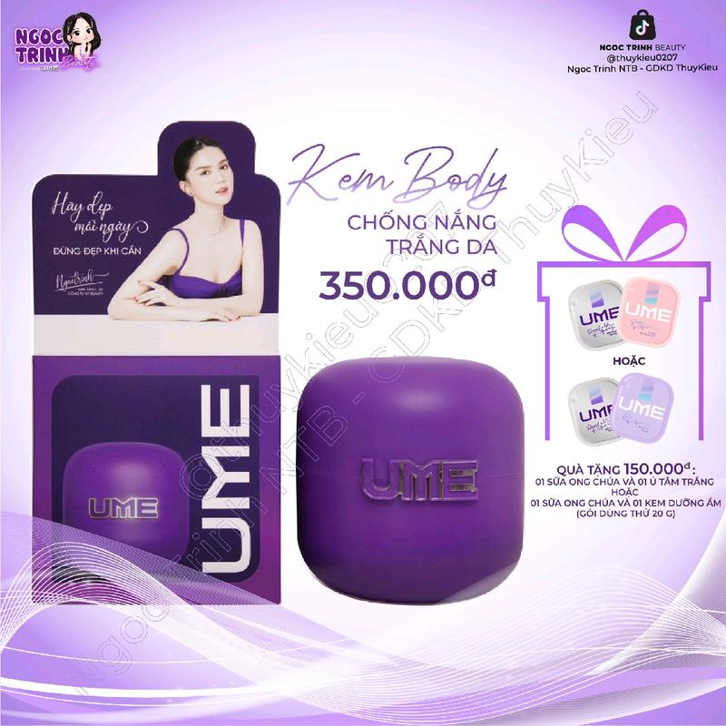 Kem Body Hỗ Trợ Trắng Da Chống Nắng UME Body - 200gr ( kèm gói - TikTok ...