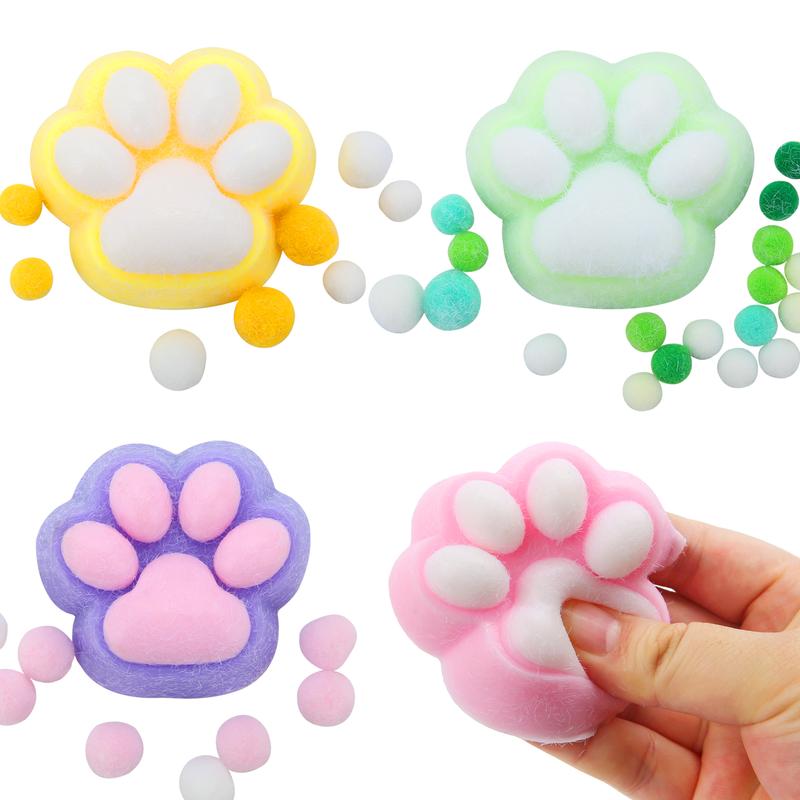 4 Pcs white Cat Paw Toys,KawaiiSqueeze Toy For Classroom PrizeParty ...