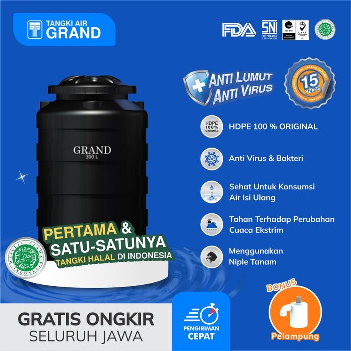 Jual Toren Tangki Air Grand GBL 300 Tangki Air 300 L Tandon 100% ...