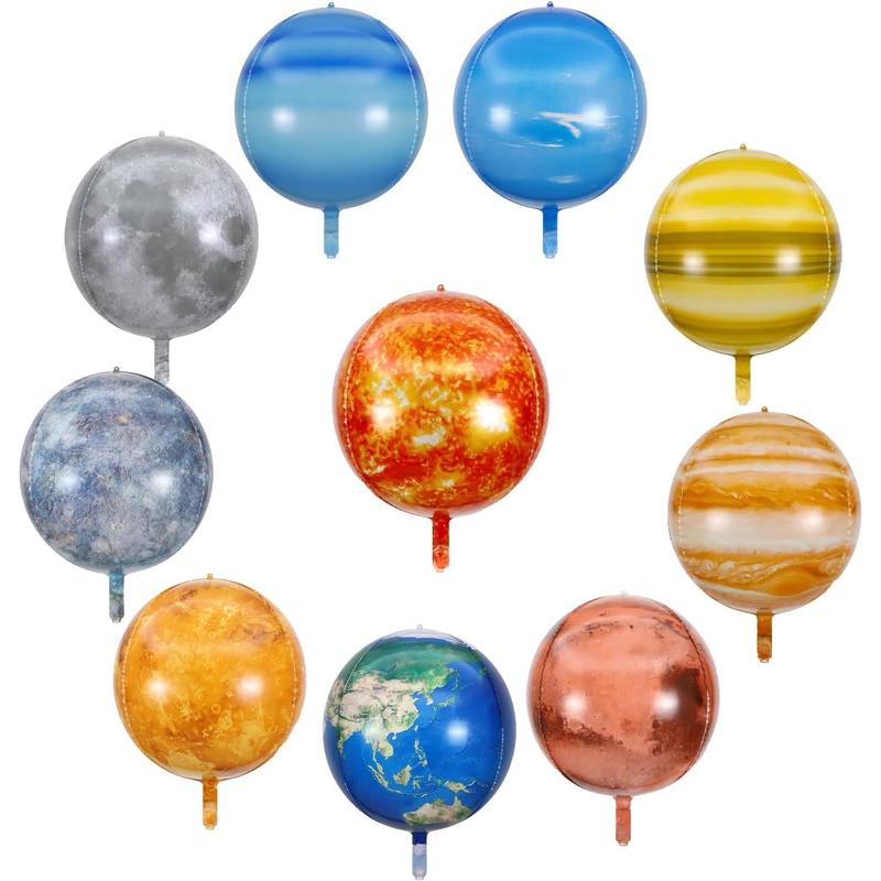 10 count 22inch Solar System Balloon, 3D Helium Foil Planet Balloon ...