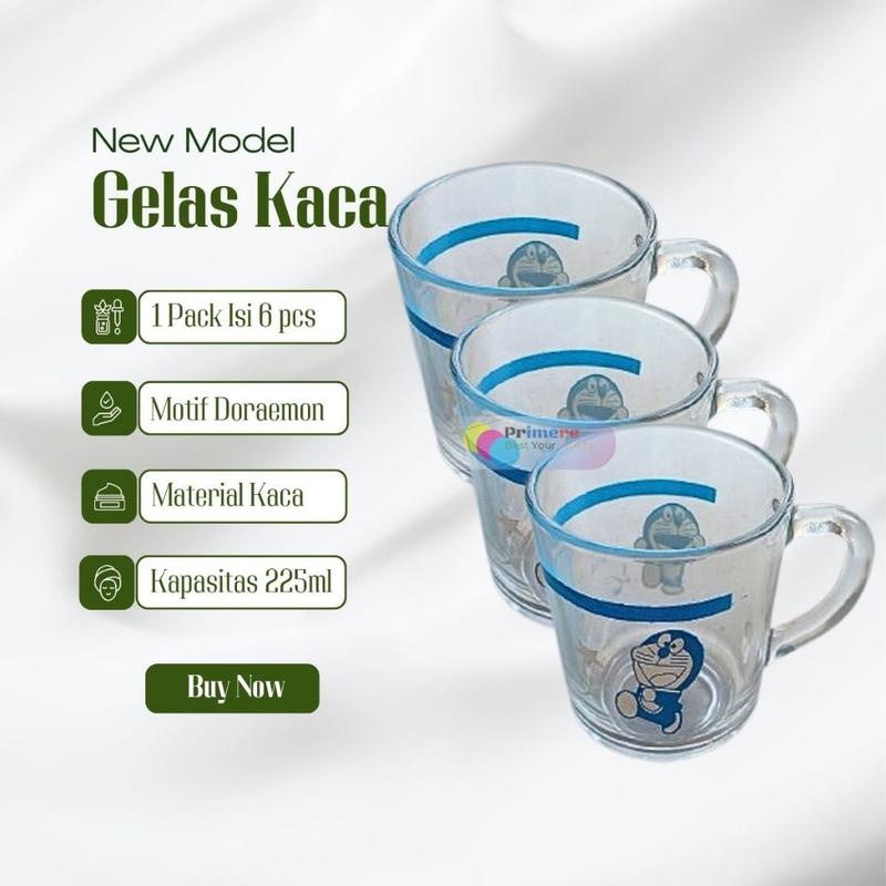 Gelas Kopi Kaca Aesthetic Tahan Panas 225ml Karakter 1pack Isi - Shop ...