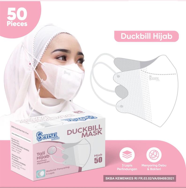 DUCKBILL HIJAB SENSA ADA EMBOS 1BOX ISI 50PCS / MASKER HEADLOOP - Shop ...